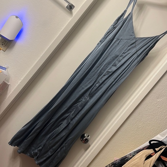 Reformation | Dresses | Reformation Silk Blue Grey Gown | Poshmark